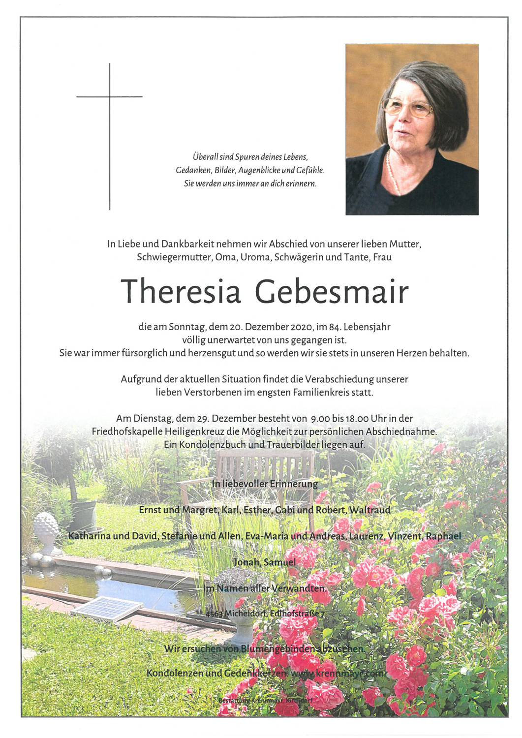 Todesfall Theresia Gebesmair